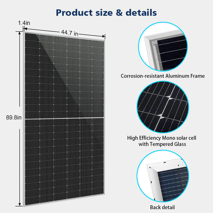 SunGoldPower 560 Watt Bifacial PERC Solar Panel SG-560WBG — Elegant Home USA